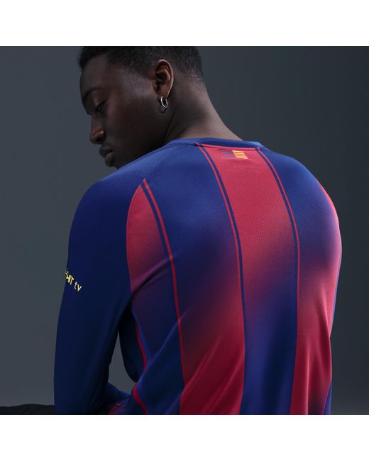 Nike Fc Barcelona 2025/26 Stadium Home Dri-Fit Soccer Replica Long-Sleeve Jersey in Blue for Men ...