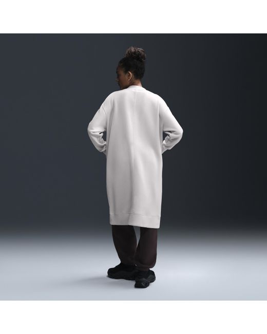 Nike Sportswear Phoenix Fleece Oversized Long Cardigan in Brown | Lyst