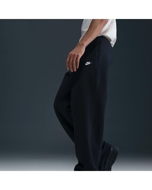 Nike Club Open-Hem Fleece Trousers in Black for Men | Lyst