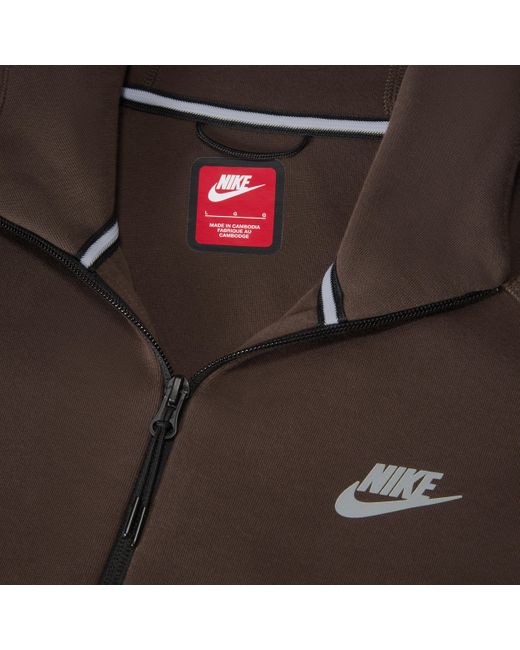 Nike Tech Windrunner Reflective Details Fleece Full-Zip Jacket in Brown ...