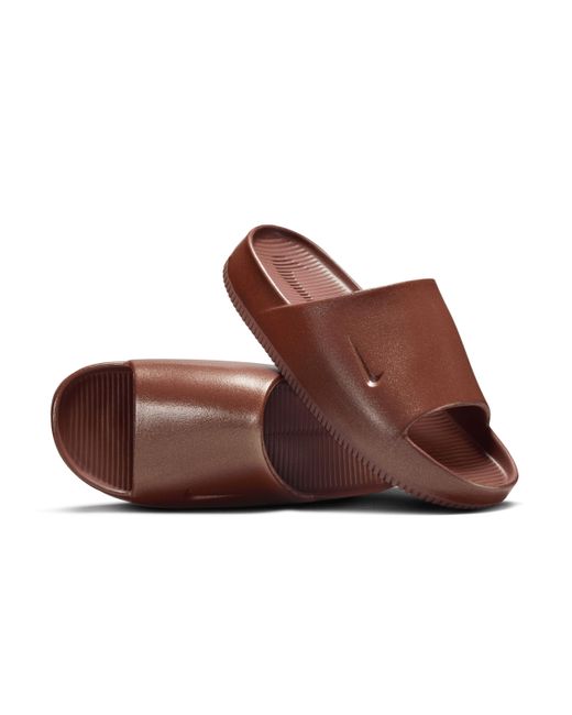Nike Calm Slides in Brown | Lyst
