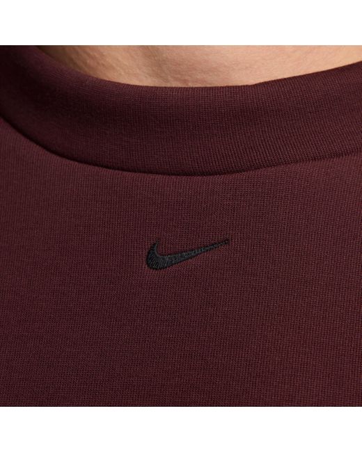 Nike Tech Fleece Crew in Red for Men | Lyst