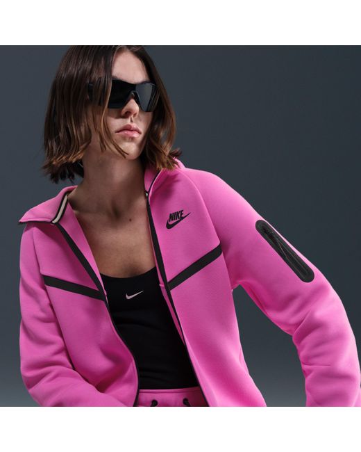 Nike Sportswear Tech Fleece Windrunner Full-Zip Hoodie in Pink | Lyst UK