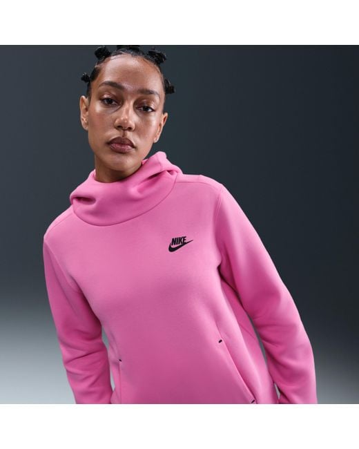 Nike Sportswear Tech Fleece Hoodie in Pink | Lyst