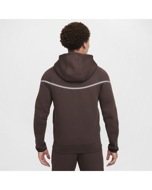 Nike Tech Windrunner Reflective Details Fleece Full-Zip Jacket in Brown ...
