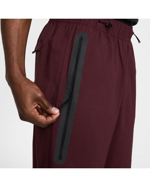 Nike Tech Woven Oversized Pants in Red for Men | Lyst
