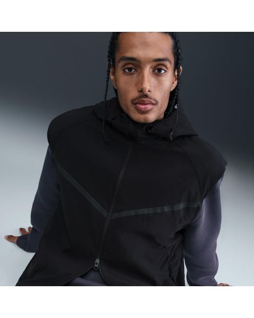Nike Tech Dri-Fit Woven Windrunner Vest in Black for Men | Lyst