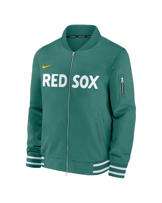 Nike Boston Sox Authentic Collection City Connect Mlb Full-Zip Bomber Jacket in Green for Men | Lyst