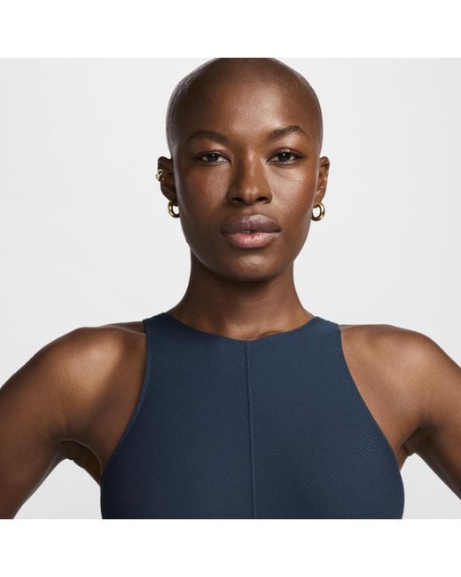 Nike One Dri-fit Bodysuit in Blue | Lyst
