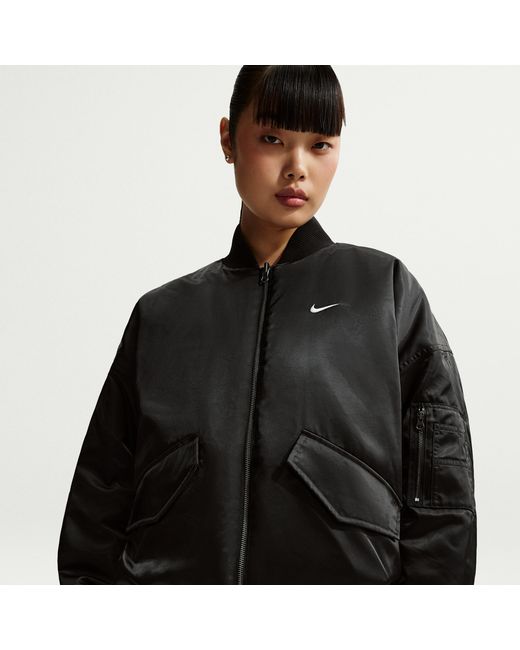 Nike Sportswear Therma-Fit Reversible Bomber Jacket in Blue | Lyst