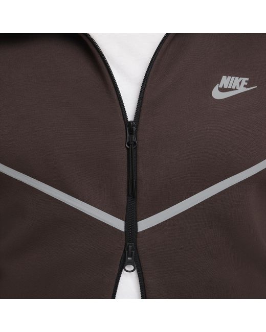 Nike Tech Windrunner Reflective Details Fleece Full-Zip Jacket in Brown ...