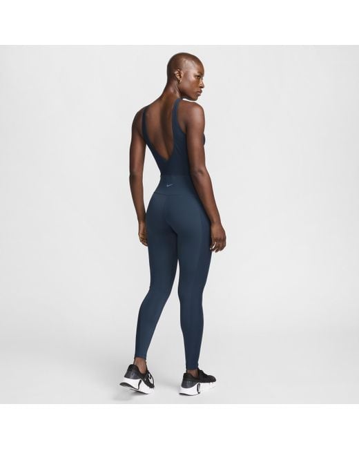 Nike One Dri-fit Bodysuit in Blue | Lyst