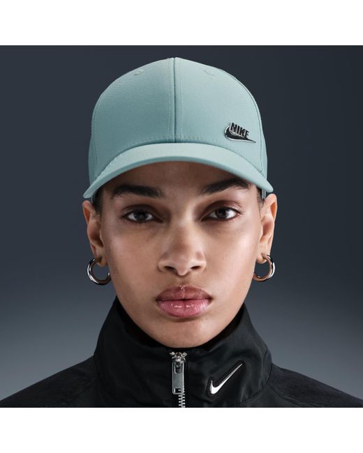 Nike Dri-Fit Club Structured Metal Logo Cap in Blue | Lyst