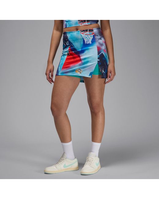 Nike Printed Knit Skort in Blue | Lyst