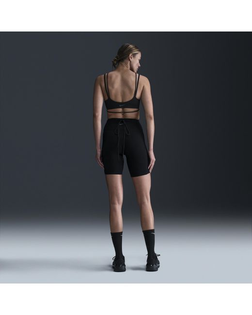 Nike Zenvy Strappy Wrap Light-support Padded Sports Bra in Black | Lyst