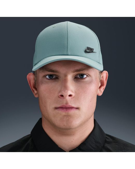 Nike Dri-Fit Club Structured Metal Logo Cap in Blue | Lyst