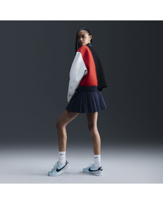 Nike Women By Yoon Oversized Varsity Jacket in Blue | Lyst