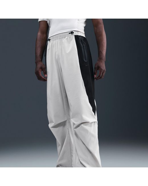 Nike Tech Dri-Fit Woven Color-Block Oversized Pants in Black for Men | Lyst