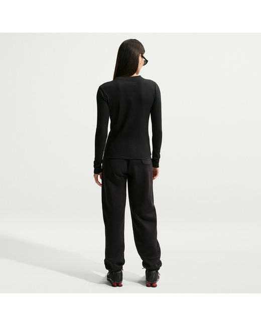Nike Sportswear Tight Long-Sleeve Ribbed T-Shirt in Black | Lyst