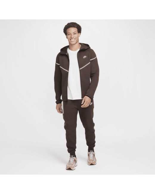 Nike Tech Windrunner Reflective Details Fleece Full-Zip Jacket in Brown ...