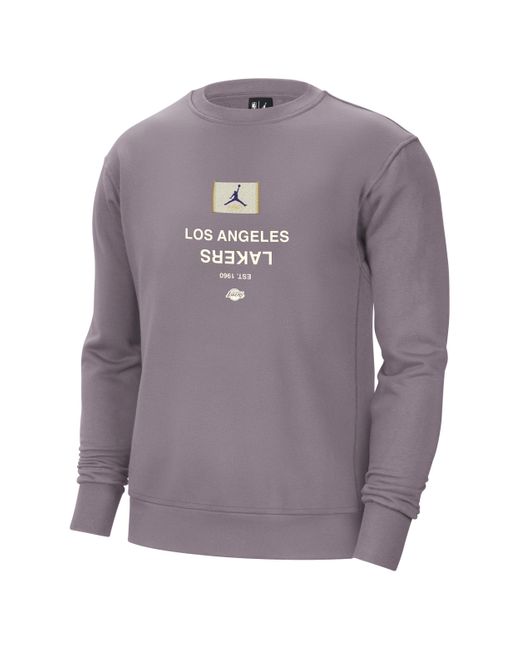 Nike Nike Los Angeles Lakers Courtside ' Nba Fleece Crew-Neck ...