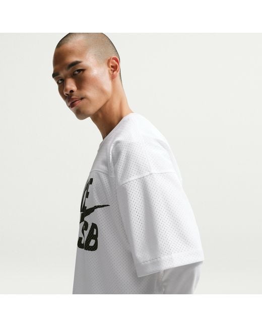 Nike Sb Mesh Football Jersey Skate Top in White for Men | Lyst