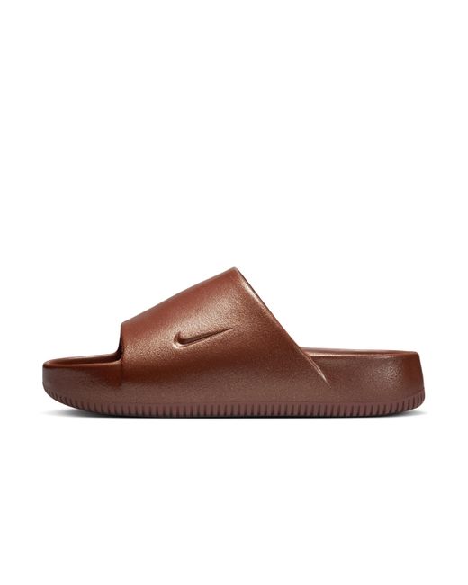 Nike Calm Slides in Brown | Lyst