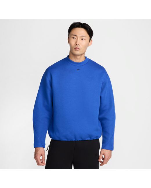 Nike Tech Fleece Crew in Blue for Men | Lyst