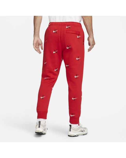 Nike Cotton Sportswear Club Joggers In University Red Red For Men Lyst