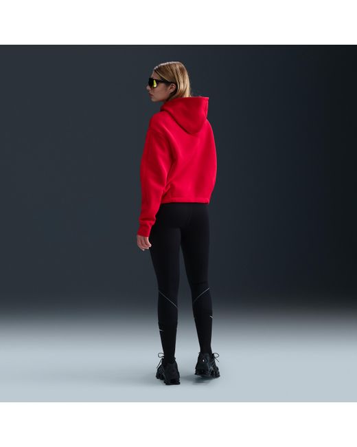 Nike Sportswear Tech Fleece Oversized Hoodie in Red | Lyst