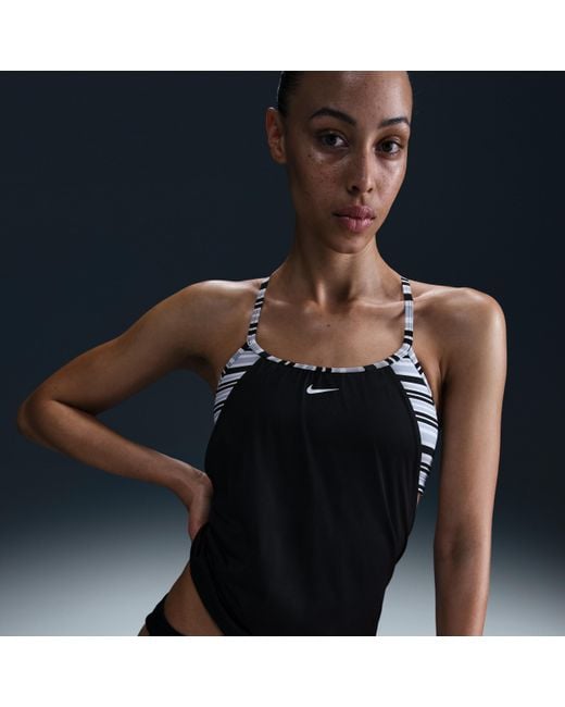 Nike Swim Layered Tank Topini in Blue | Lyst
