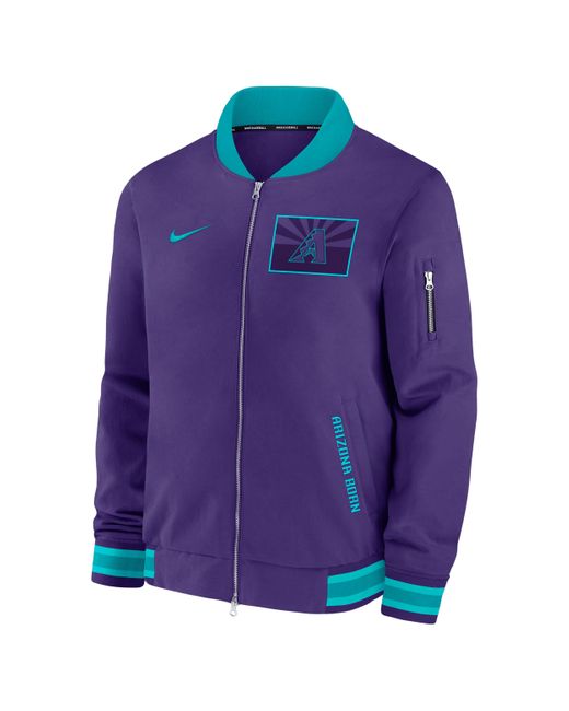 Nike Arizona Diamondbacks Authentic Collection City Connect Mlb Full-Zip Bomber Jacket in Purple ...