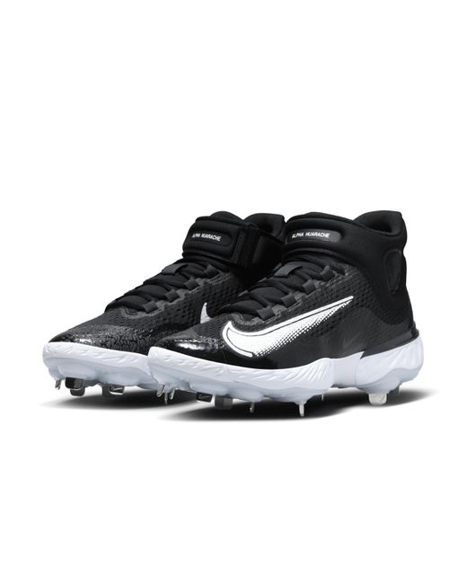 Nike Alpha Huarache Elite 4 Mid Baseball Cleats in Black for Men | Lyst