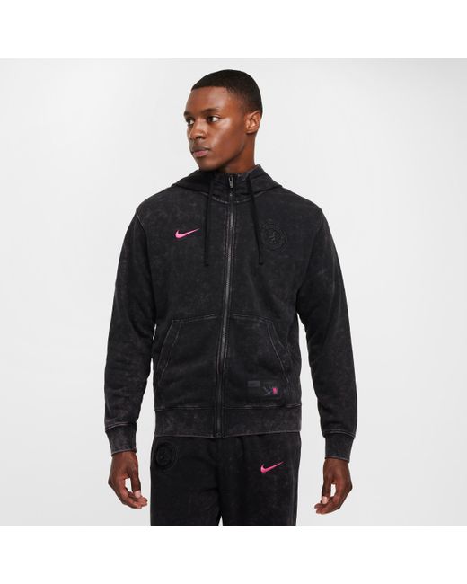 Nike Chelsea Fc Club Third 'Soccer Full-Zip French Terry Hoodie in Black for Men | Lyst