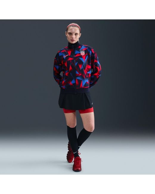 Nike Uswnt Academy Pro Dri-Fit Soccer Anthem Jacket in Blue | Lyst