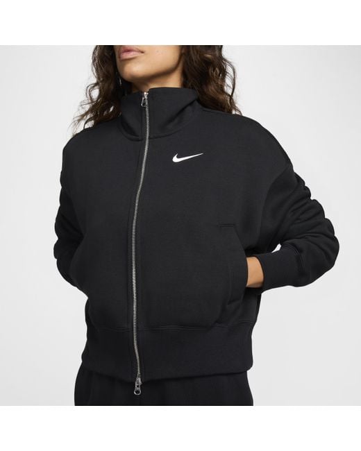 Nike Sportswear Phoenix Fleece Oversized Track Jacket in Black | Lyst