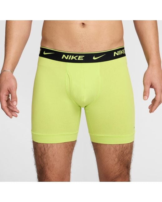 Nike 'Dri-Fit Essential Cotton Stretch Boxer Briefs (3-Pack) in Green ...