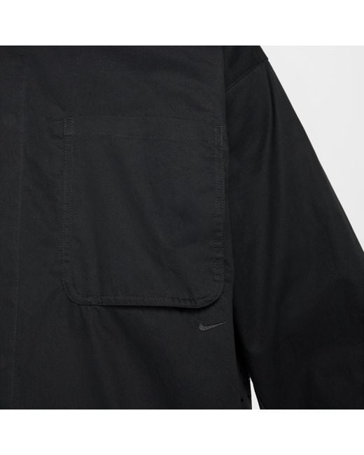 Nike Sportswear Tech Button-Down Top in Black for Men | Lyst