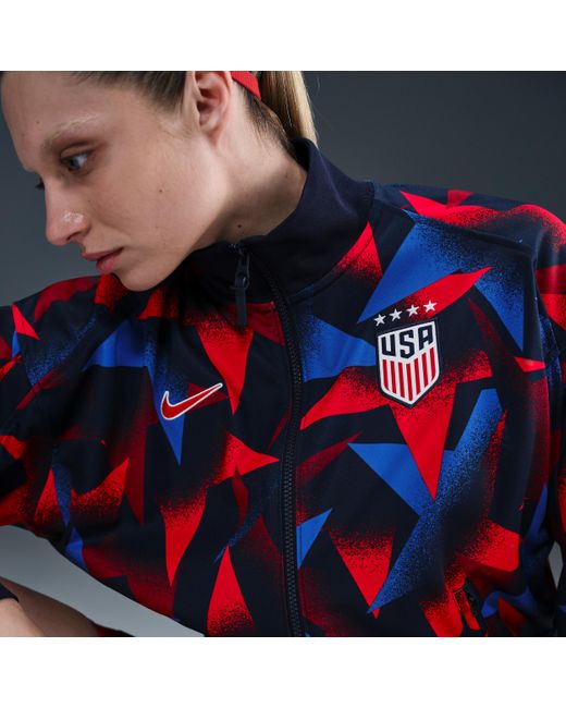 Nike Uswnt Academy Pro Dri-Fit Soccer Anthem Jacket in Blue | Lyst