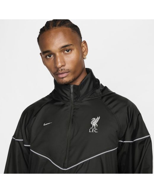 Nike Liverpool Fc Windrunner Soccer Anorak Jacket in Black for Men | Lyst