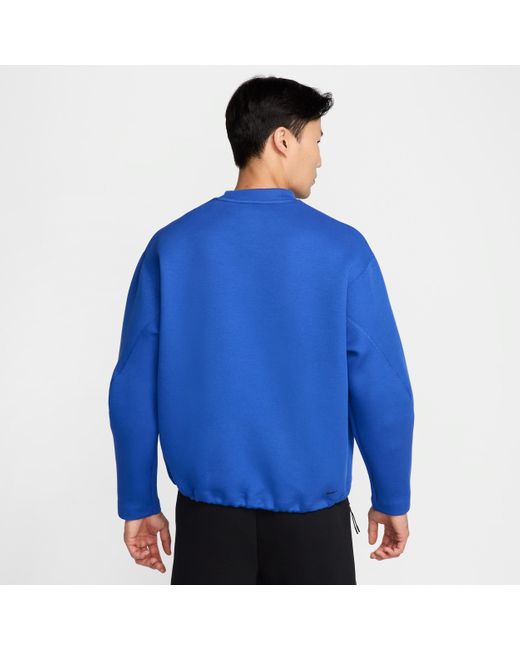 Nike Tech Fleece Crew in Blue for Men | Lyst