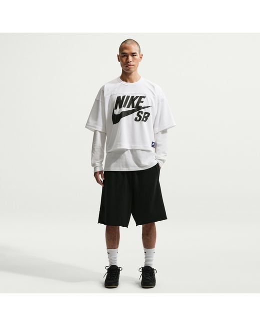 Nike Sb Mesh Football Jersey Skate Top in White for Men | Lyst