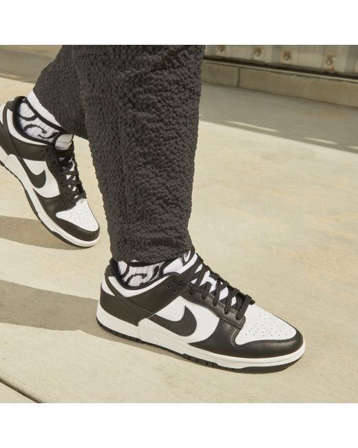Nike Dunk Low Retro Shoe Leather in Black for Men | Lyst