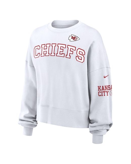 Nike Kansas City Chiefs Nfl Pullover Crew in White | Lyst