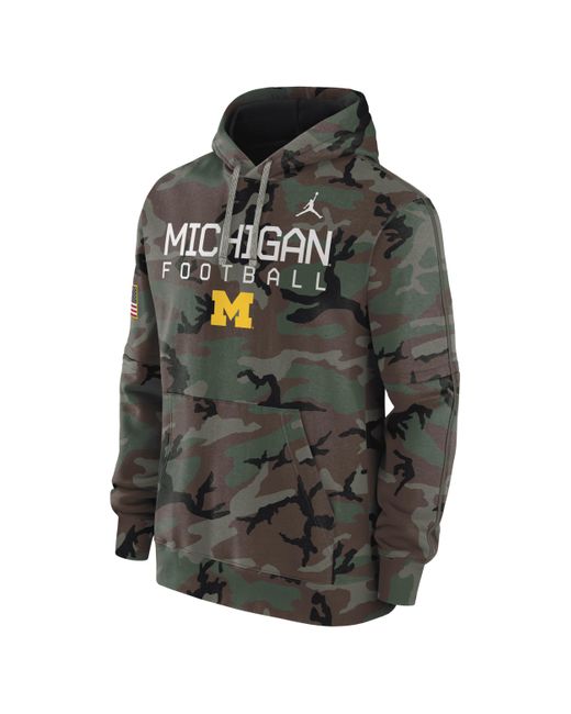 Nike Michigan Wolverines Military Appreciation Club ’S Brand College Pullover Hoodie in Gray for ...