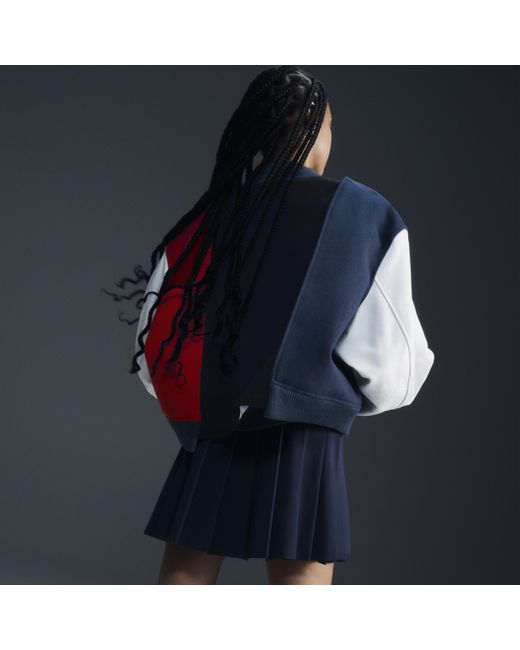 Nike Women By Yoon Oversized Varsity Jacket in Blue | Lyst