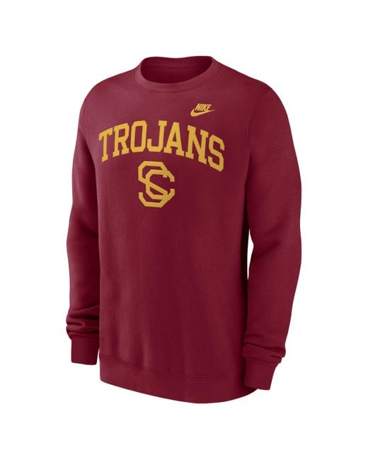 Nike Usc Trojans Legacy Classic Arch Over Logo College Pullover Crew in ...