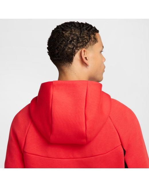 Nike Tech Full-Zip Windrunner Hoodie in Red for Men | Lyst