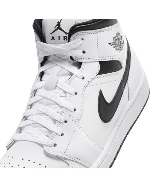 Nike Air Jordan 1 Mid Sneakers White / Gym Red / Black for Men | Lyst