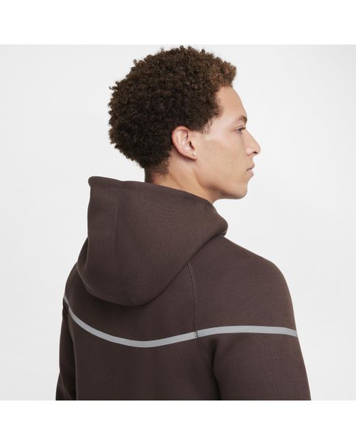 Nike Tech Windrunner Reflective Details Fleece Full-Zip Jacket in Brown ...